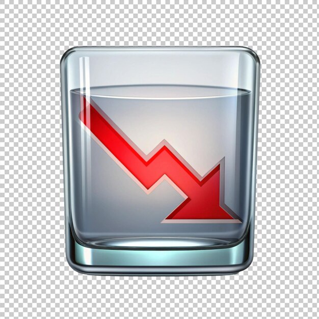 Glass graph decrease icon | Premium AI-generated PSD