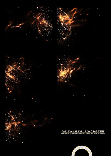 Premium PSD | Golden particle dust sparkling on transparent background Premium PSD | Golden particle dust sparkling on transparent background