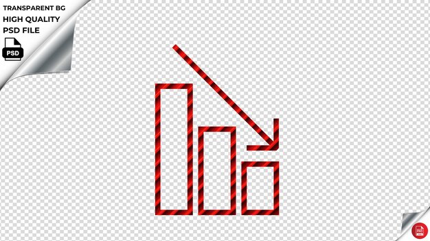 Graph decrease Vector Icon Red Striped Tile PSD Transparent | Premium ...