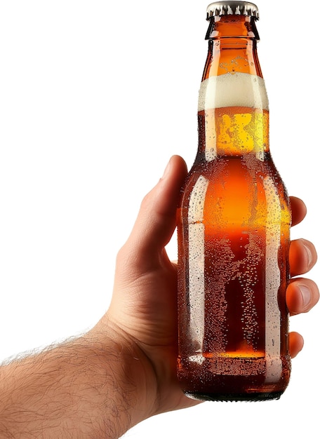 Premium Psd Hand Holding A Glass Of Beer Isolated On White Background