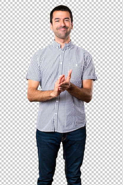Premium PSD | Handsome man applauding Premium PSD | Handsome man applauding