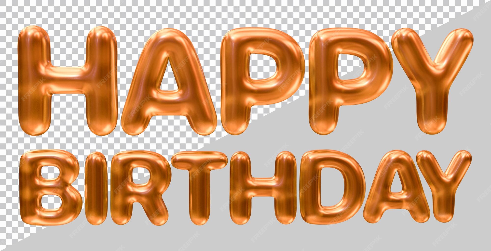 Premium Psd Happy Birthday Text Design With 3d Modern Effect Style