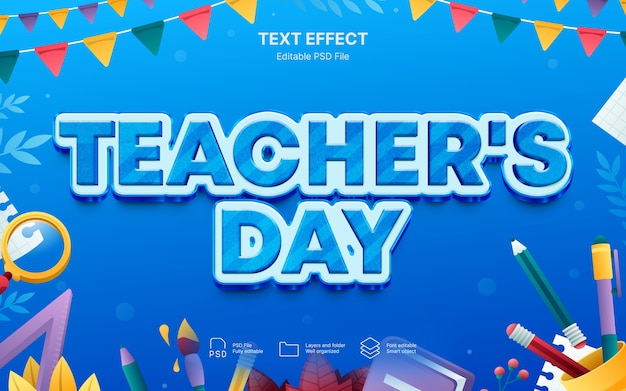 Premium Psd Happy Teachers Day Text Effect