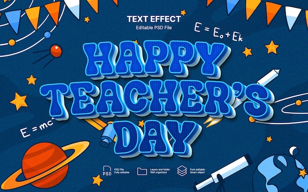 Premium Psd Happy Teachers Day Text Effect