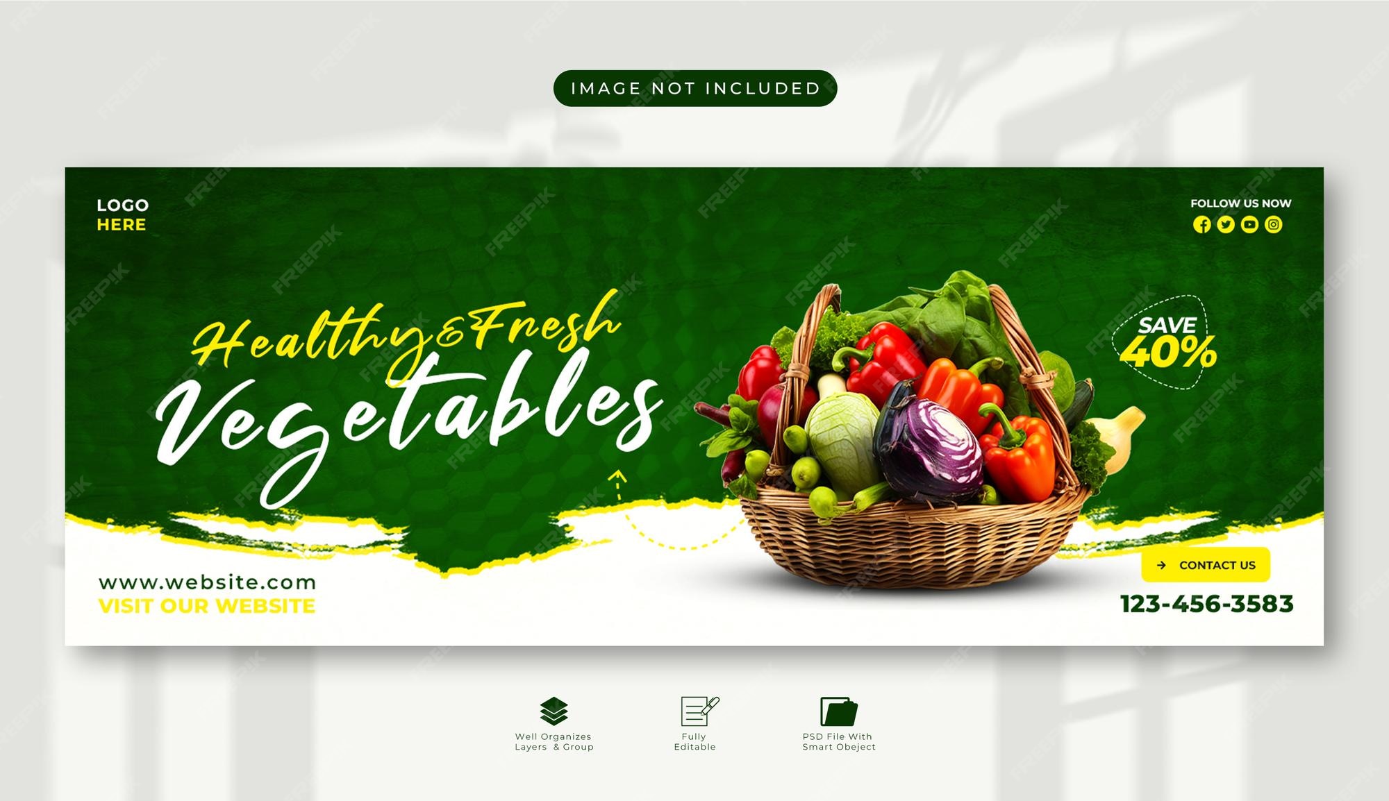 Premium Psd Healthy Food Cover Design Vegetable Food Cover Design Facebook Banner Design