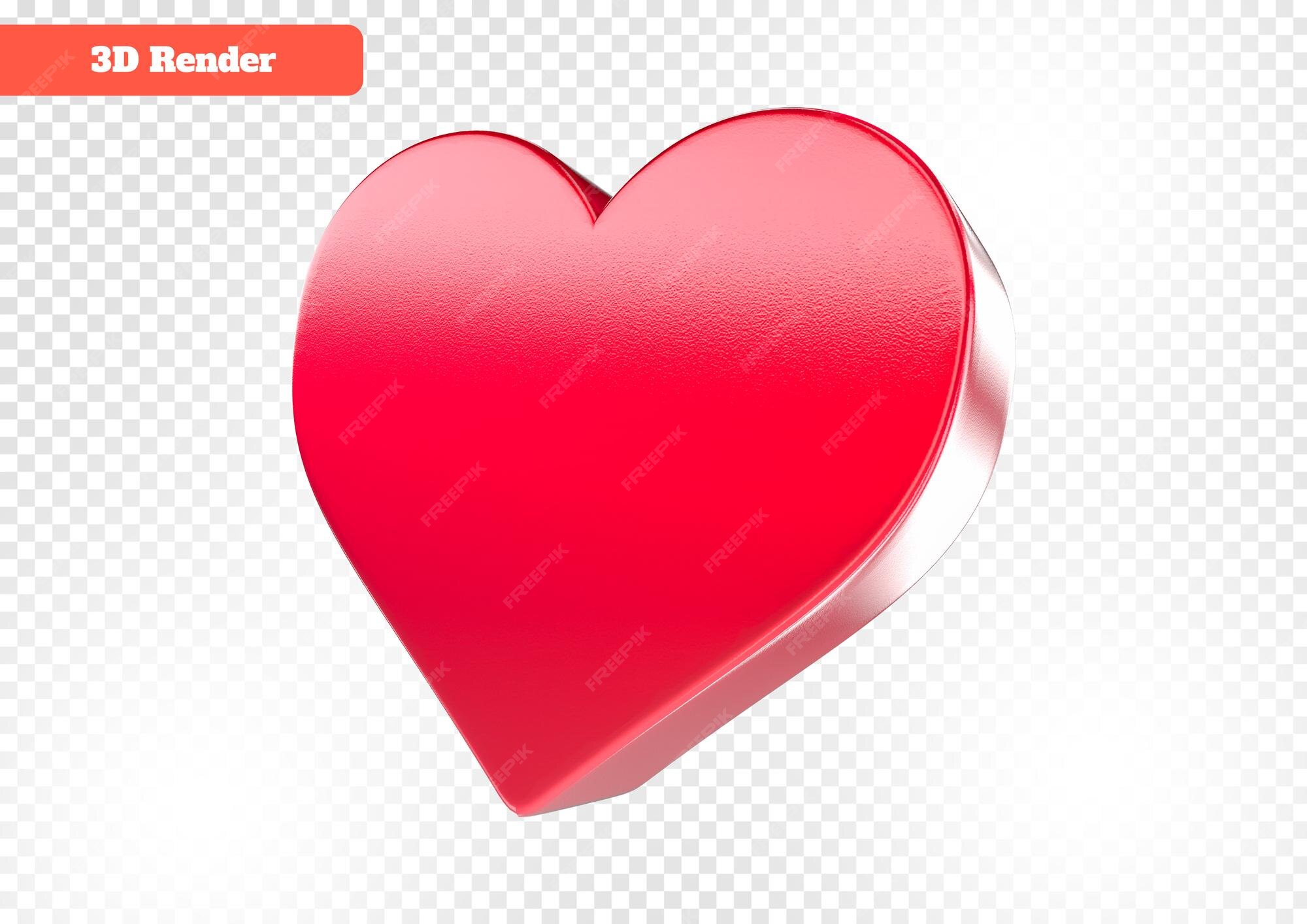 Premium Psd Heart For Valentines Day Label 3d