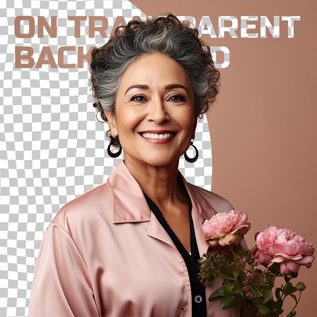 Hispanic Microbiologist Satisfied Senior With Kinky Hair Embraces
