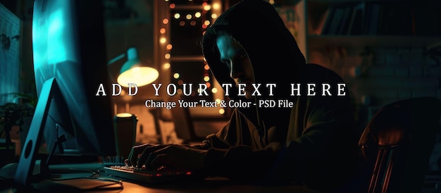 Hooded Hacker Typing Late at Night | Premium AI-generated PSD Hooded Hacker Typing Late at Night | Premium AI-generated PSD