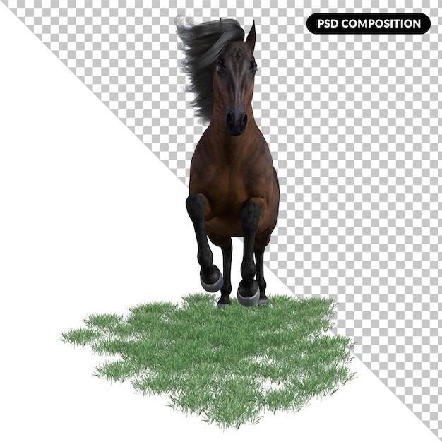 Premium PSD | Horse pose isolated premium 3d rendering Premium PSD | Horse pose isolated premium 3d rendering