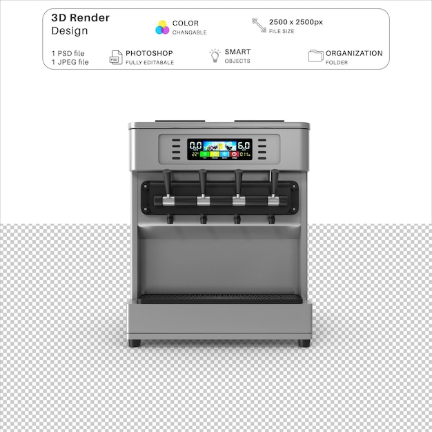 Premium PSD | Ice cream machine 3d modeling psd file Premium PSD | Ice cream machine 3d modeling psd file