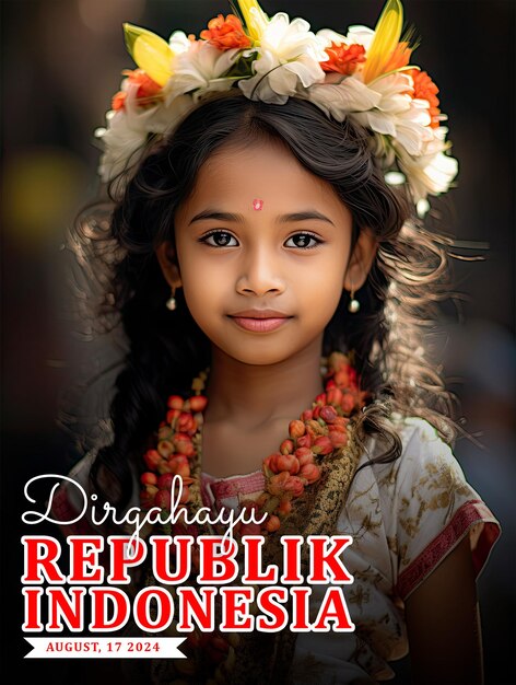 Premium Psd Indonesian Republic Independence Day Poster Of A Girl In