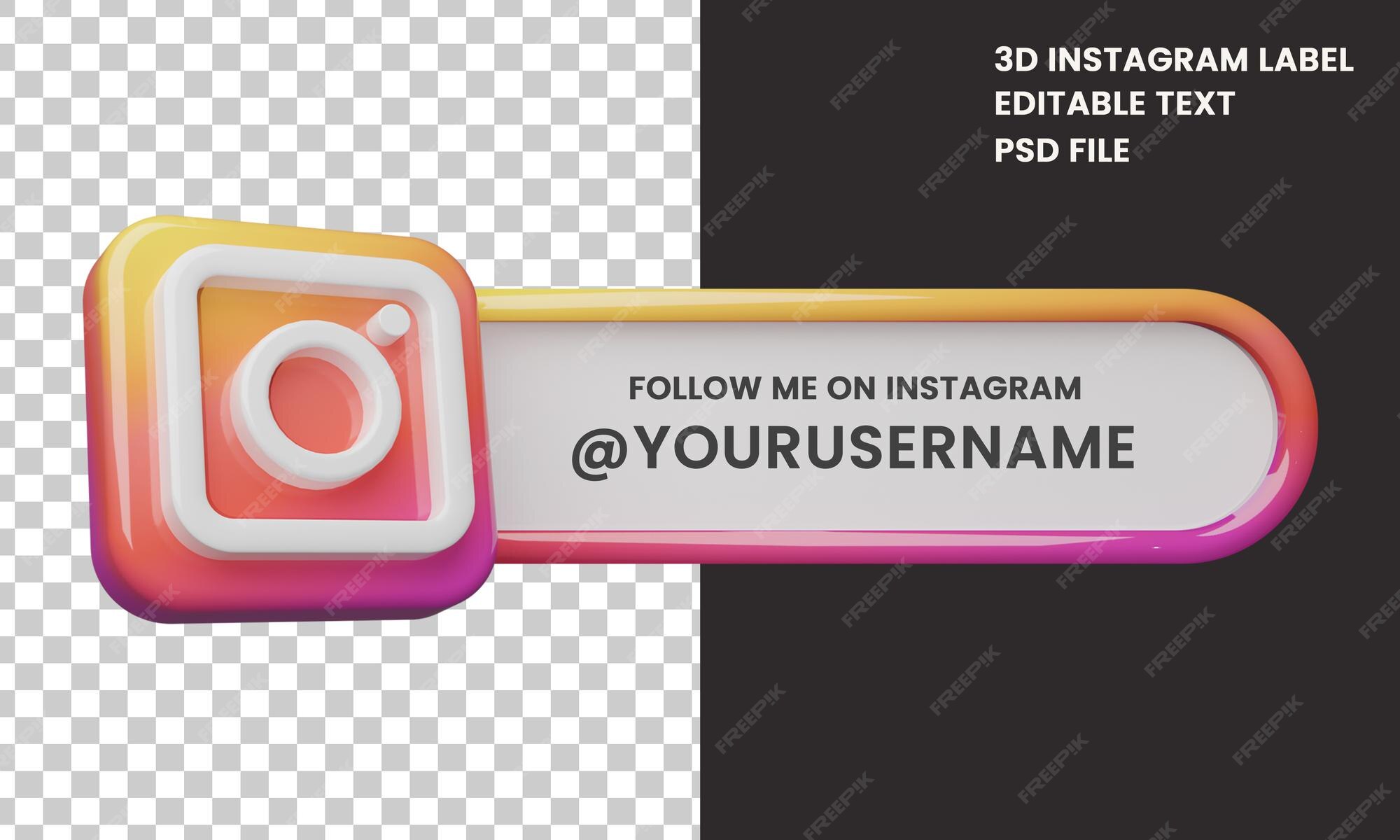 Premium PSD | Isolated banner icon instagram follow me label in 3d ... Premium PSD | Isolated banner icon instagram follow me label in 3d ...