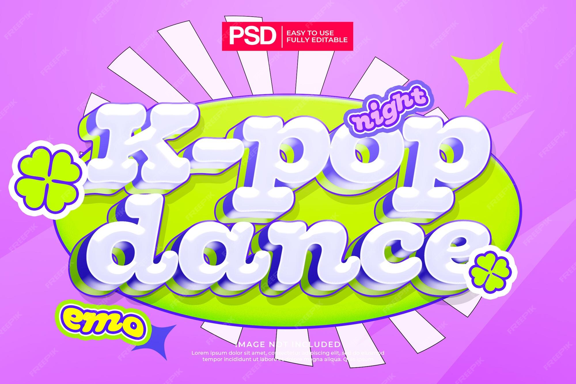 Premium Psd Kpop Dance Editable Text Effect