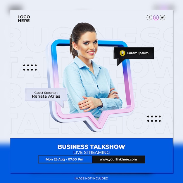 Premium PSD | Live streaming business talkshow and corporate social ... Premium PSD | Live streaming business talkshow and corporate social ...