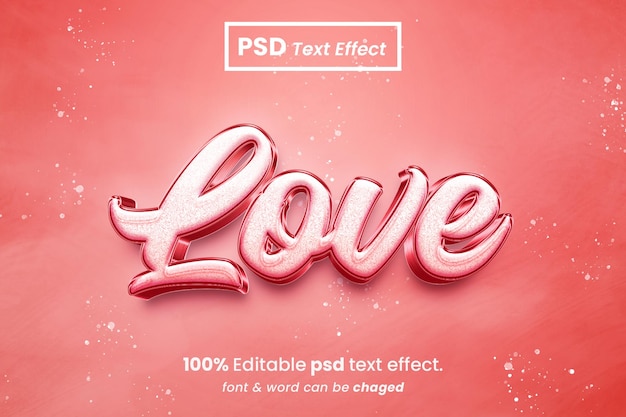 Premium Psd Love Editable 3d Text Effect