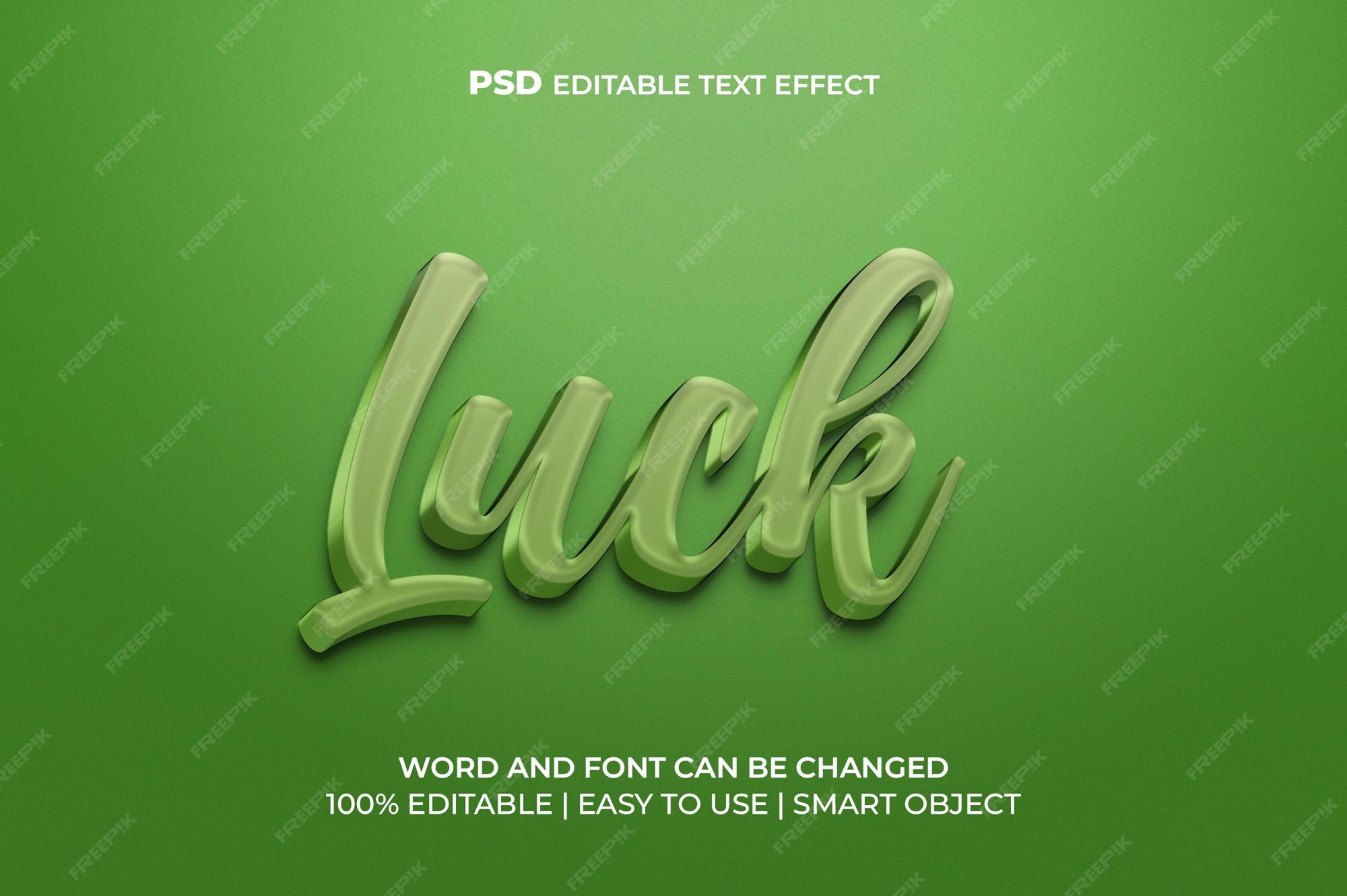 Premium PSD | Lucky 3d style psd text effect Premium PSD | Lucky 3d style psd text effect