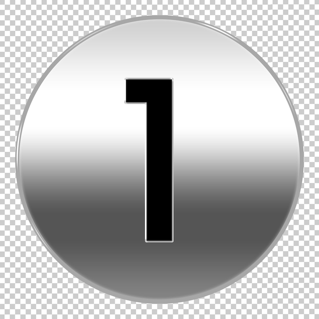 Premium PSD | Luxury silver number 1 symbol psd Premium PSD | Luxury silver number 1 symbol psd