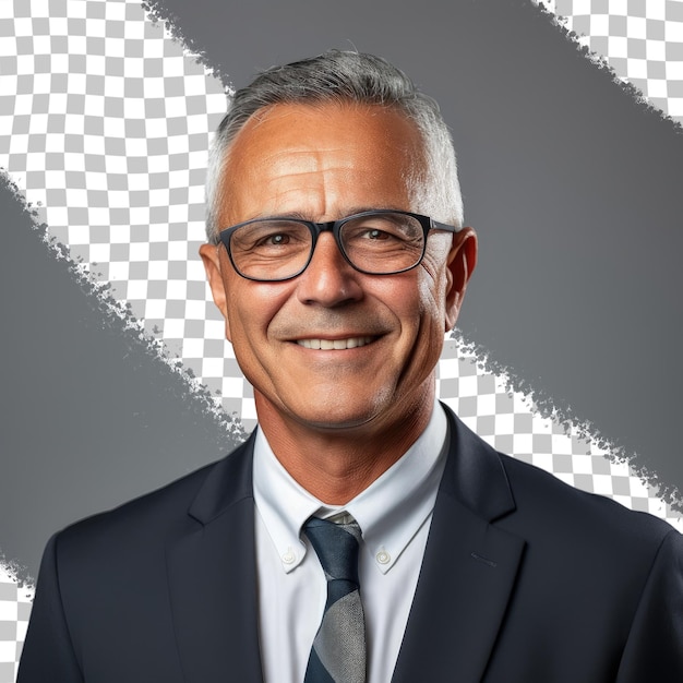 Premium Psd A Man Wearing Glasses And A Tie With A Picture Of A Man In A Suit And Tie