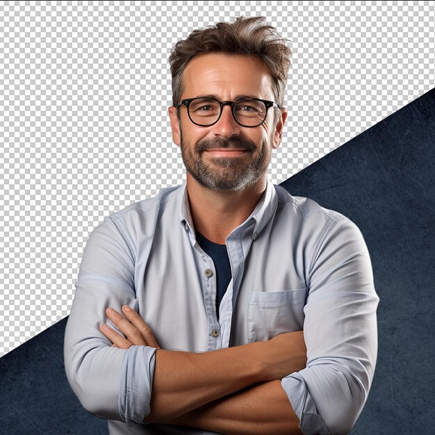 Premium Psd A Man With Glasses And A Shirt That Says Quot Hes A Man Quot