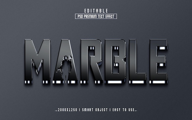 Premium PSD | Marble 3d editable psd text effect style Premium PSD | Marble 3d editable psd text effect style
