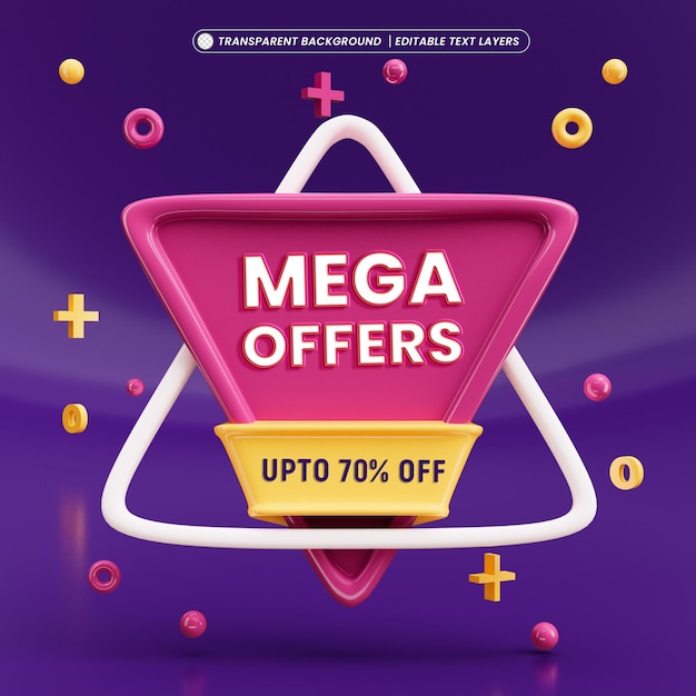 Premium PSD | Mega offer abstract sale promotion banner template Premium PSD | Mega offer abstract sale promotion banner template
