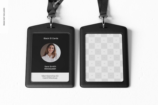 Premium PSD | Membership ID Cards Mockup Top View Premium PSD | Membership ID Cards Mockup Top View