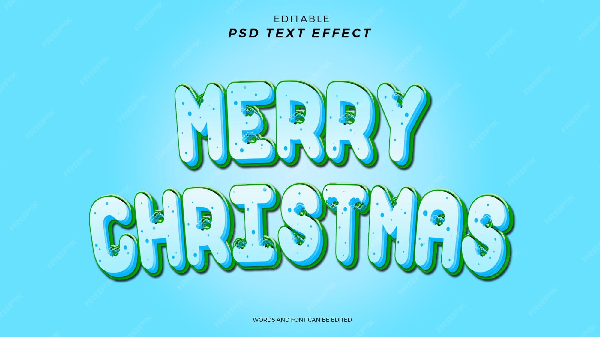 Premium Psd Merry Christmas Text Effect Editable Design
