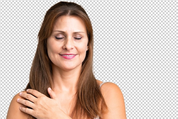 Premium Psd Middle Age Woman Over Isolated Background Portrait