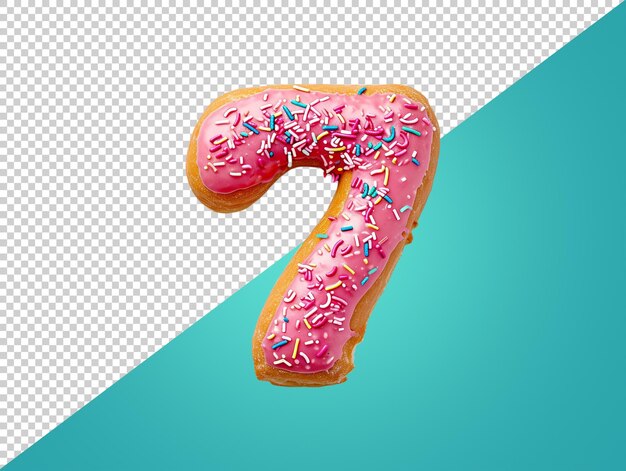 Premium PSD | Number seven made of donut with transparent backgorund Premium PSD | Number seven made of donut with transparent backgorund