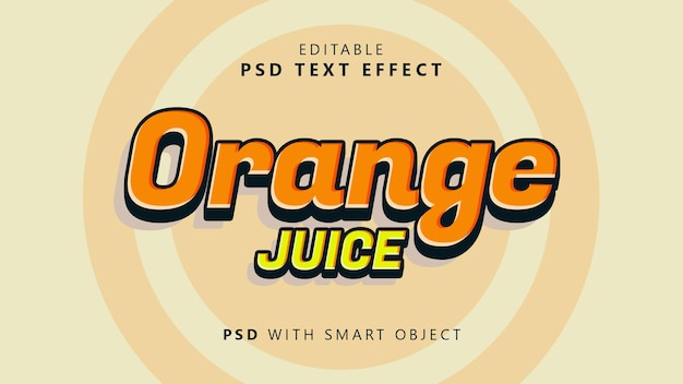 Premium PSD | Orange juice text effect Premium PSD | Orange juice text effect