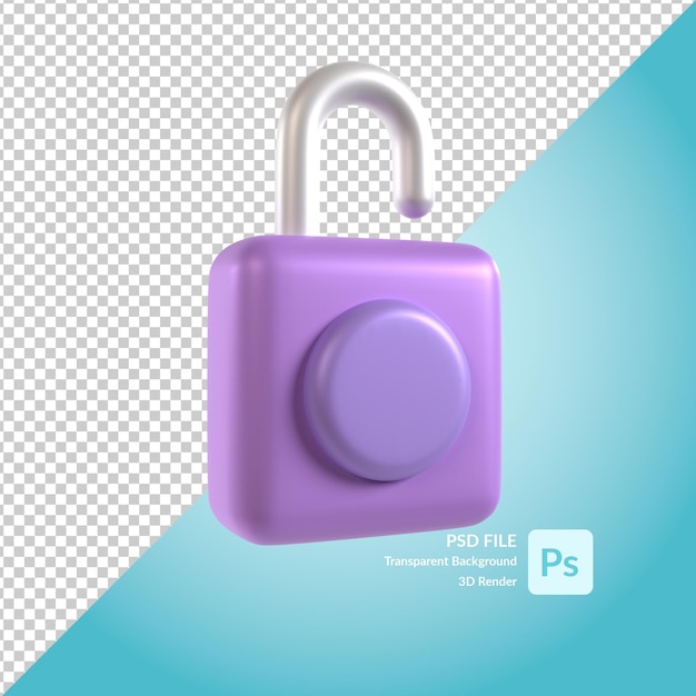 Premium PSD | Padlock 3d illustration rendering Premium PSD | Padlock 3d illustration rendering