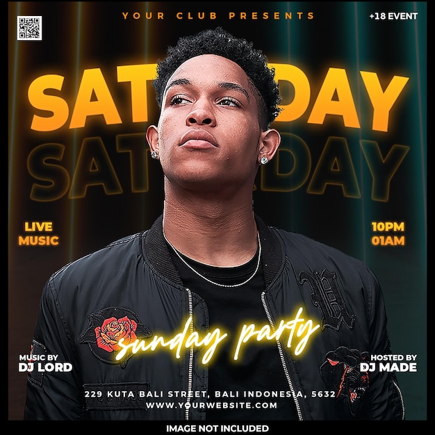 Premium PSD | Party time social media post template Premium PSD | Party time social media post template