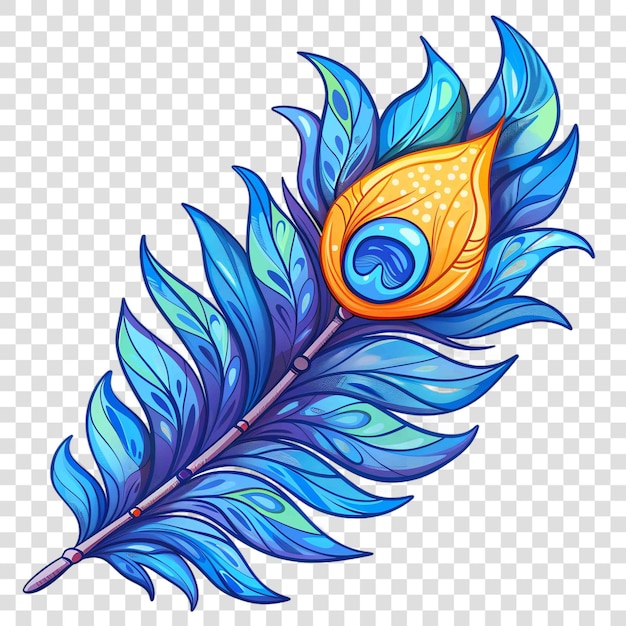 Peacock Feather Clipart For Janmashtami Holiday Premium Ai Generated Psd