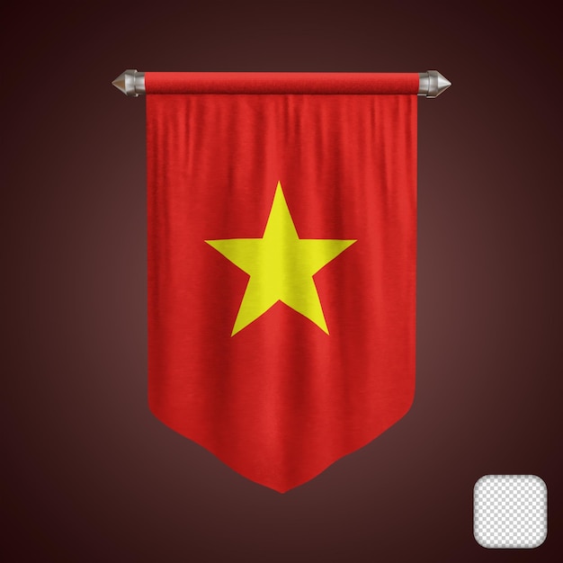 Premium Psd Pennant Vietnam Flag 3d Illustration