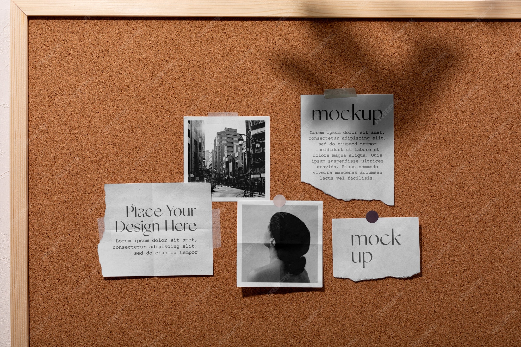 Premium PSD | Photos mockup on cork board Premium PSD | Photos mockup on cork board