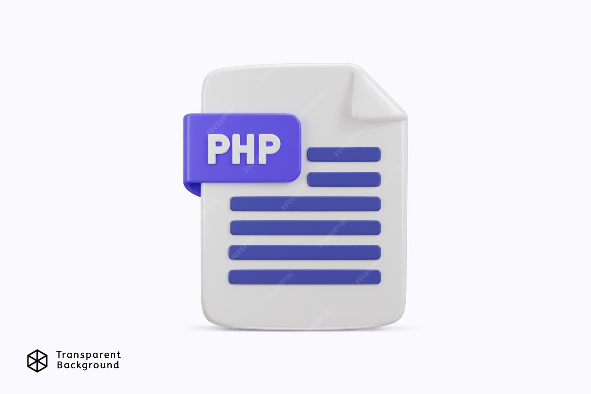 Premium PSD | Php programing language file format icon 3d rendering ...