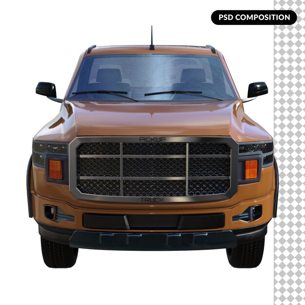 Premium PSD | Pickup truck brown color isolated 3d Premium PSD | Pickup truck brown color isolated 3d