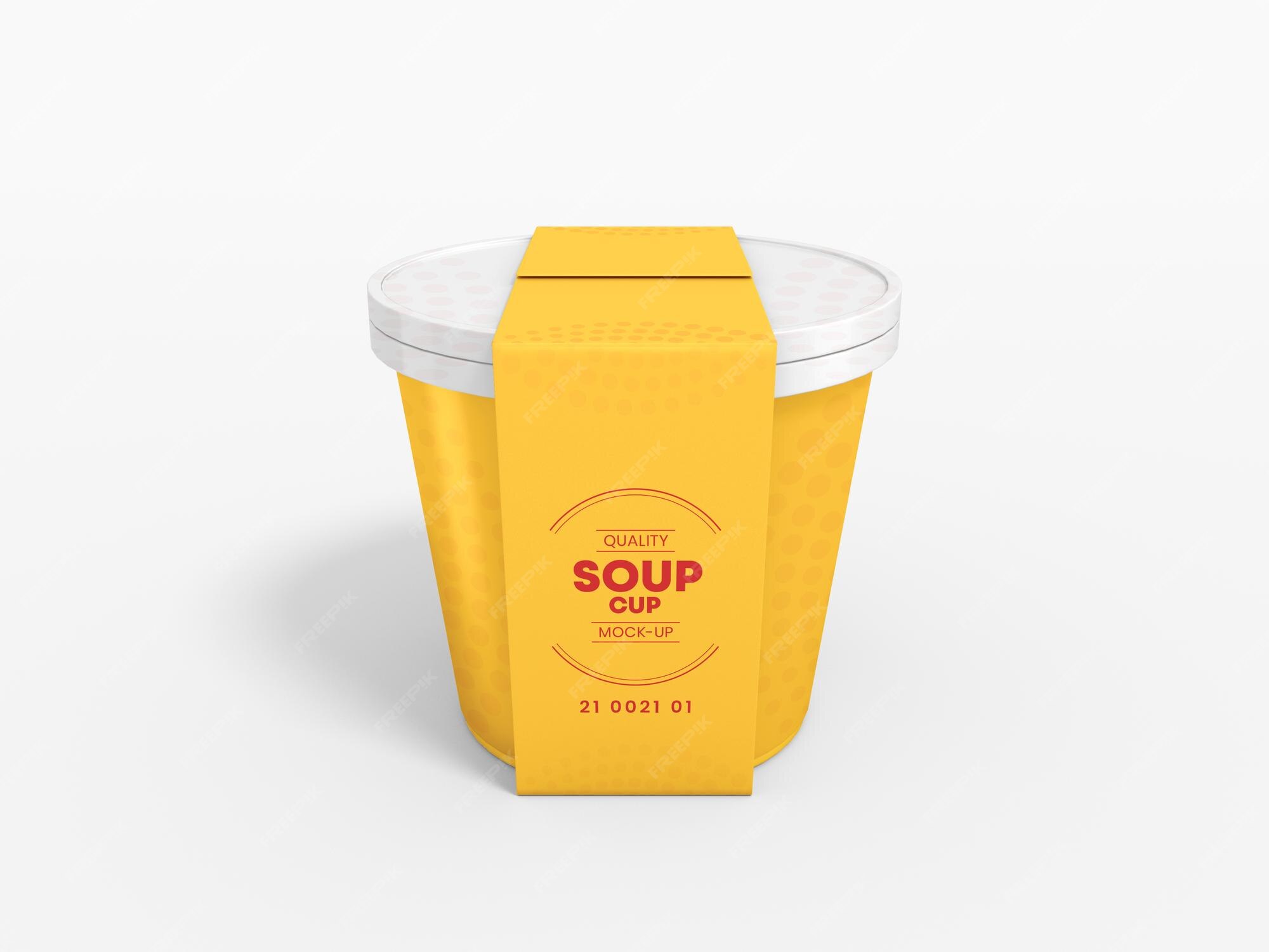 Premium Psd Plastic Soup Cup Packaging Mockup