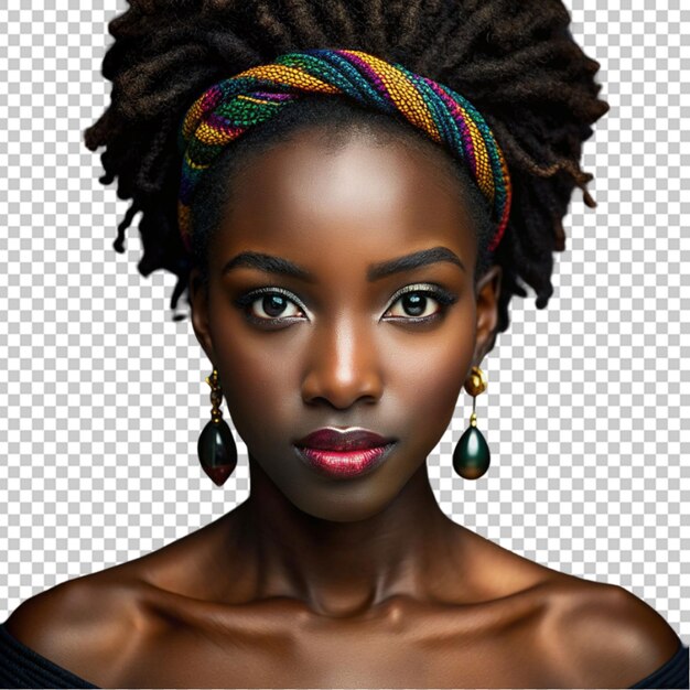 Premium PSD | Portrait of beautiful tender young African american woman Premium PSD | Portrait of beautiful tender young African american woman