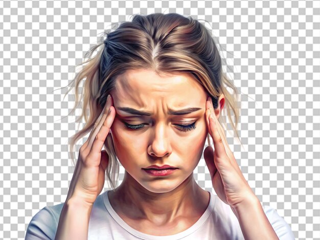 Portrait of woman with headache | Premium AI-generated PSD Portrait of woman with headache | Premium AI-generated PSD