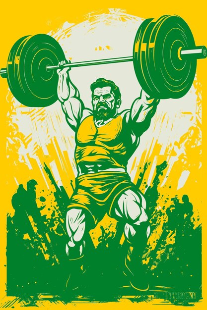 Premium Psd A Poster For A Man Lifting A Barbell
