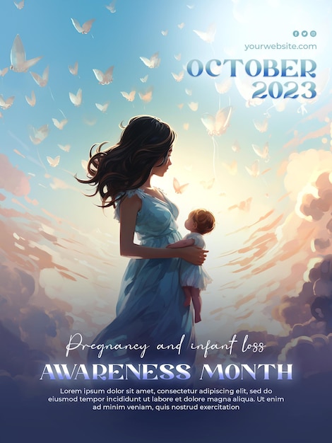 Premium Psd Pregnancy And Infant Loss Awareness Month Flyer Poster