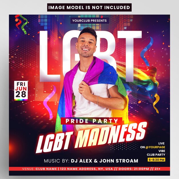 Premium Psd Pride Lgbt Party Flyer Template Instagram