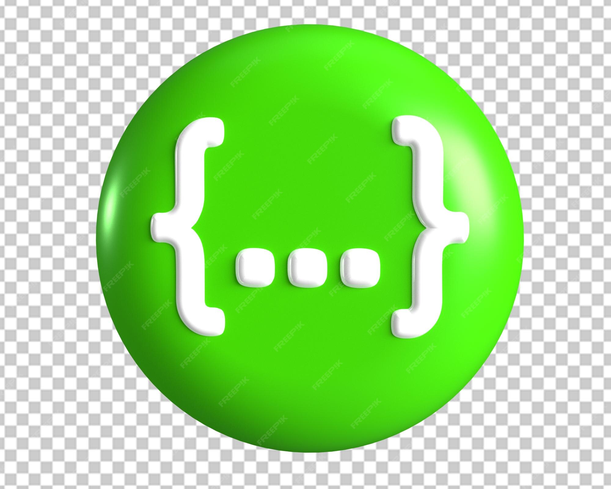 Premium PSD | Programing css coding 3d green circle icon