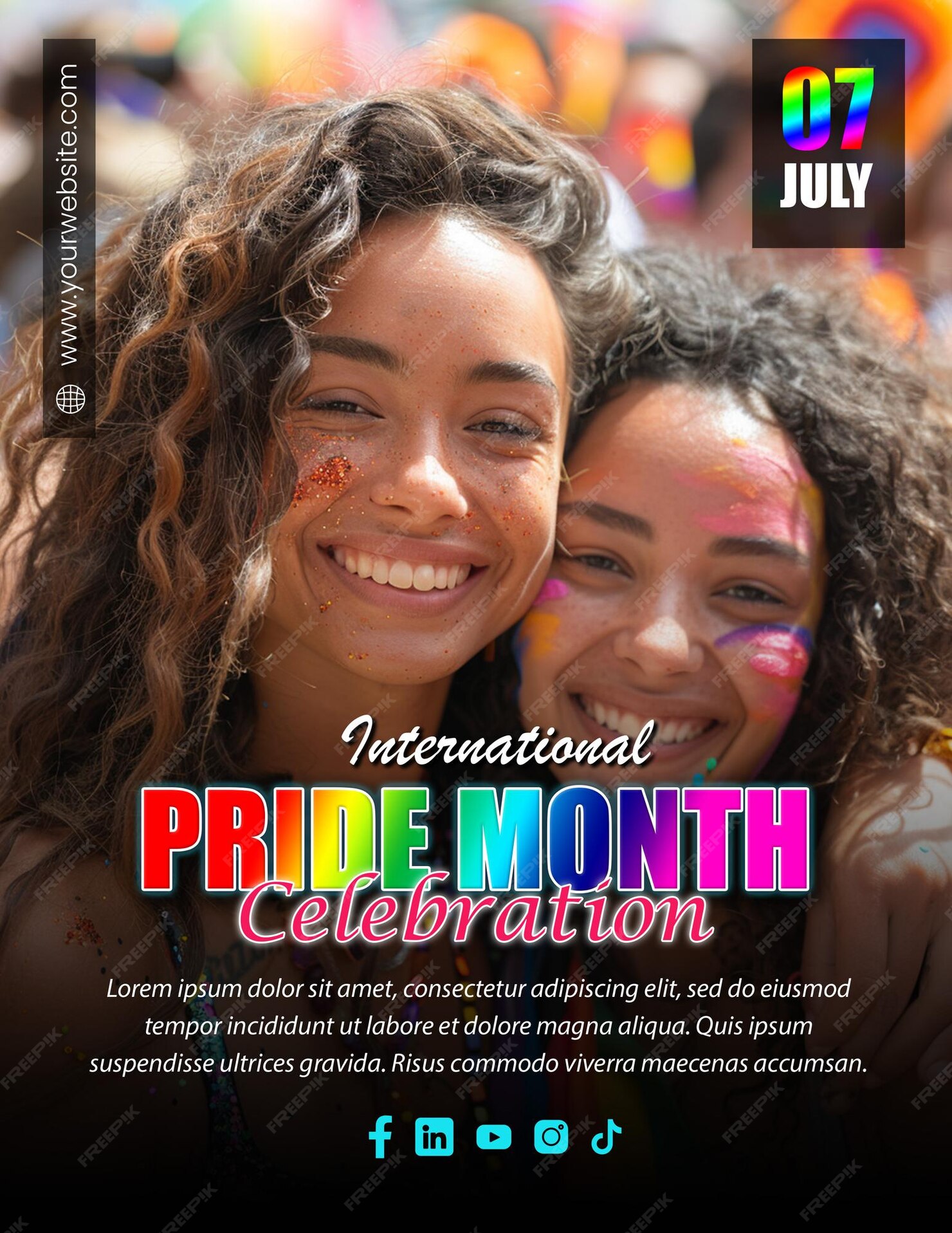 Premium Psd Proud And Loud Lgbtq Pride Month Celebration Flyer