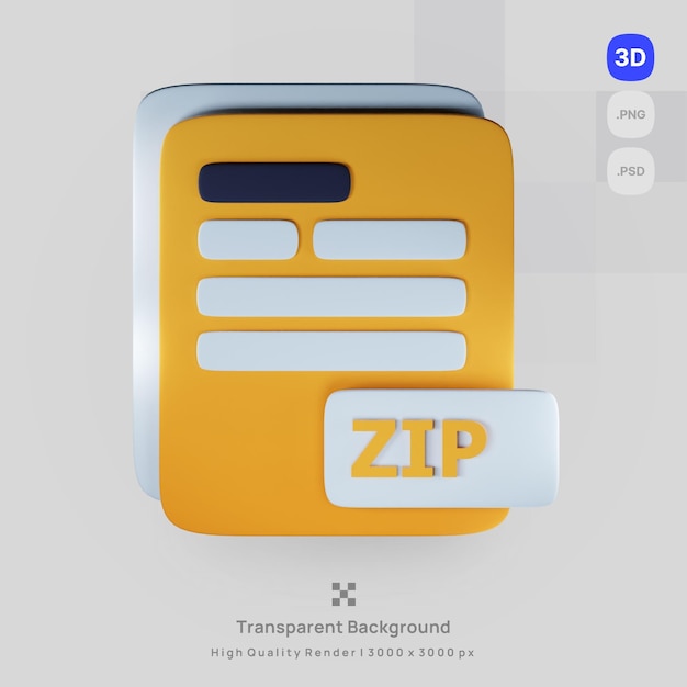 Premium PSD | Psd 3d icon document computer zip file extension with ... Premium PSD | Psd 3d icon document computer zip file extension with ...