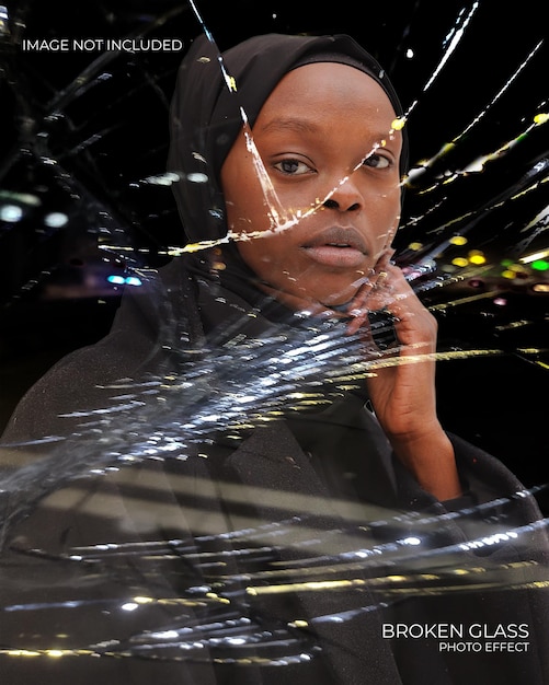 Premium Psd Psd Broken Glass Photo Effect Template