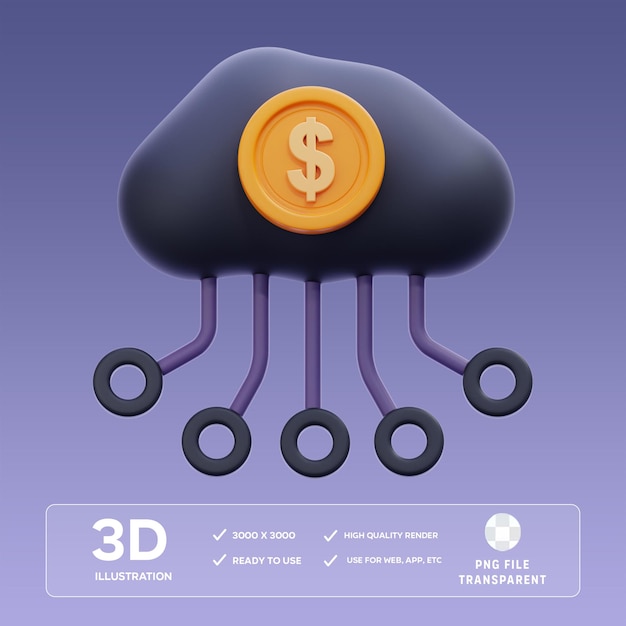 Premium PSD | PSD cloud computing 3D Illustration Premium PSD | PSD cloud computing 3D Illustration