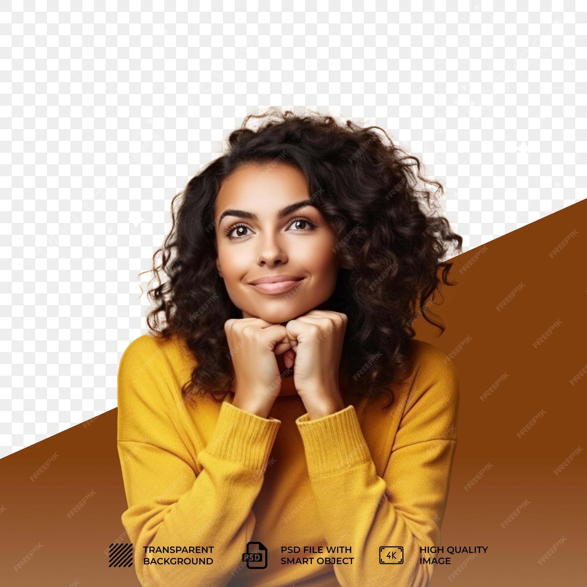 Premium PSD | Psd curly hairstyle women confuse isolated on transparent ... Premium PSD | Psd curly hairstyle women confuse isolated on transparent ...