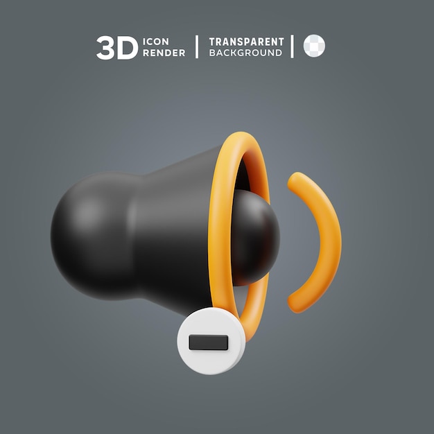 Premium PSD | Psd decrease volume 3d illustration